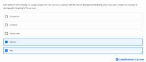 Felix wants to start showing his Google Display Ads to a nar