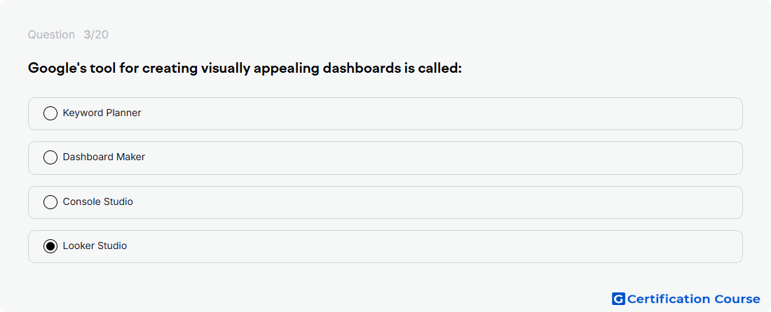 Google's tool for creating visually appealing dashboards is
