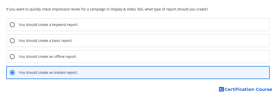 If you want to quickly check impression levels for a campaig