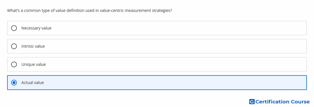 What's a common type of value definition used in value-centr