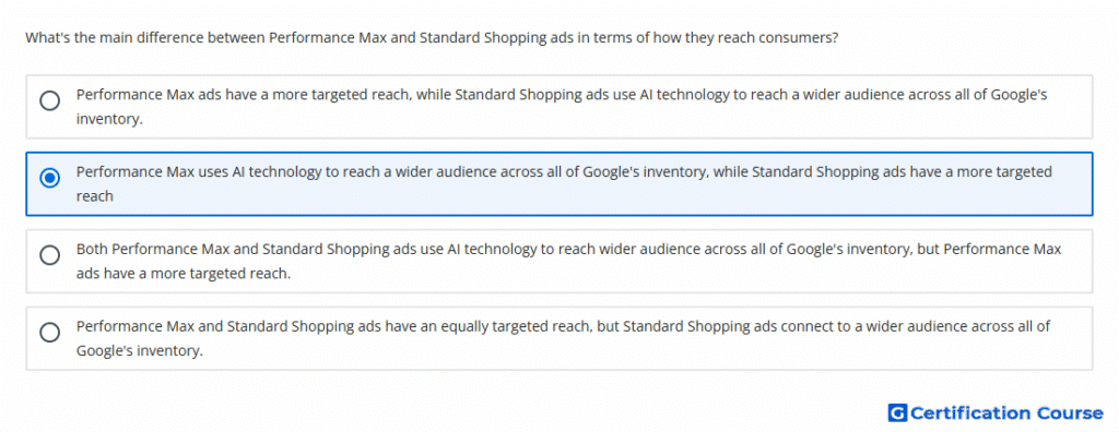 What's the main difference between Performance Max and Stand