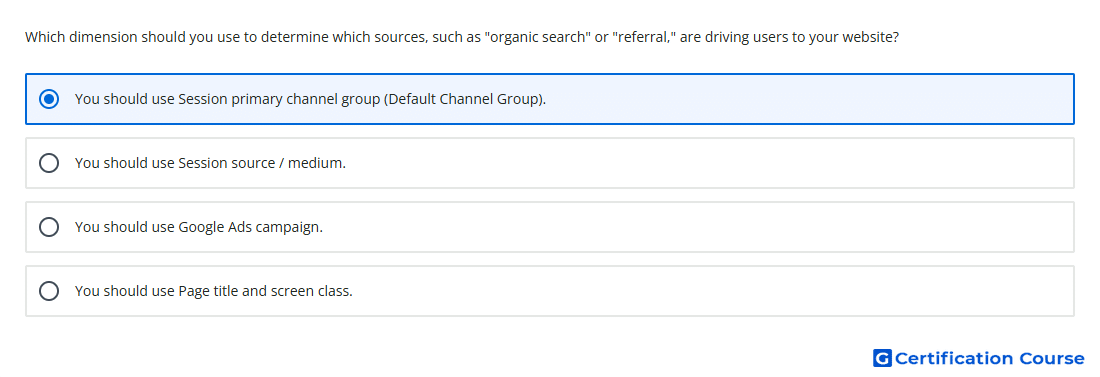 Which dimension should you use to determine which sources, s