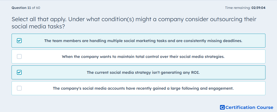 Select all that apply. Under what condition(s) might a compa