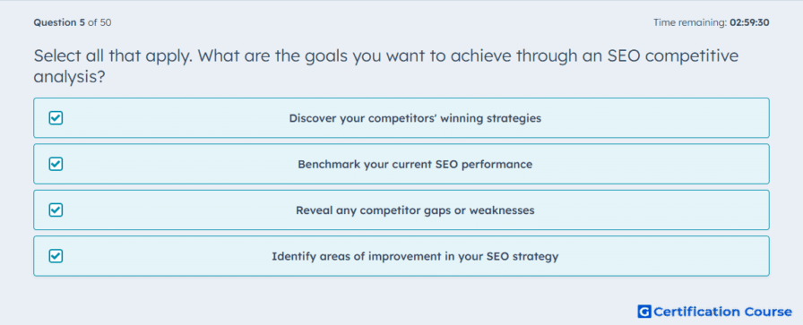 Select all that apply. What are the goals you want to achiev