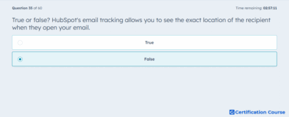 True or false? HubSpot's email tracking allows you to see th