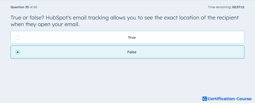True or false? HubSpot's email tracking allows you to see th