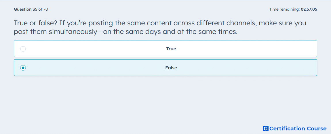 True or false? If you’re posting the same content across dif