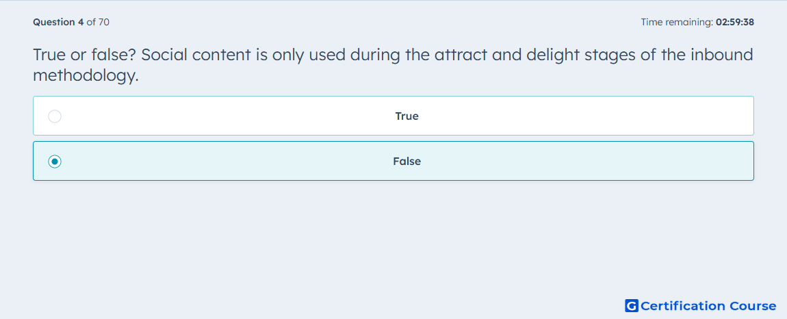 True or false? Social content is only used during the attrac