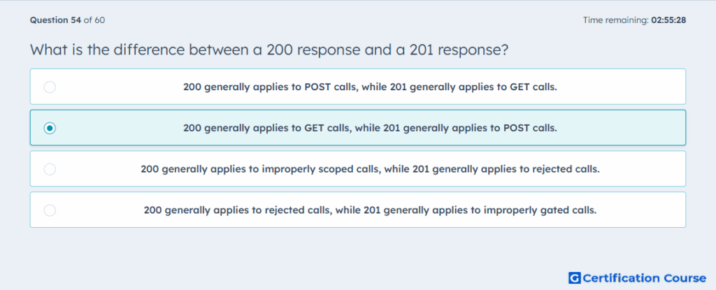 What is the difference between a 200 response and a 201 resp