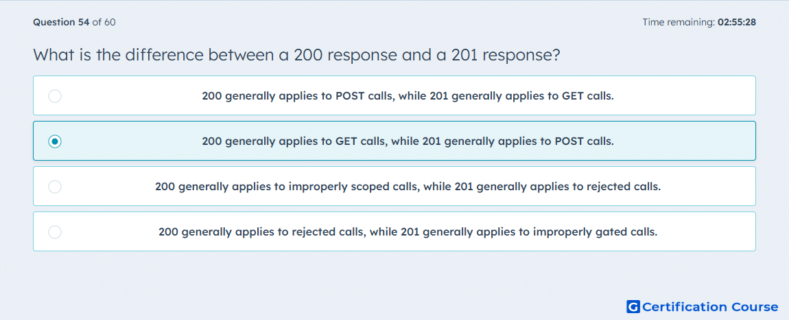 What is the difference between a 200 response and a 201 resp