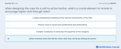 When designing the copy for a call-to-action button, what's