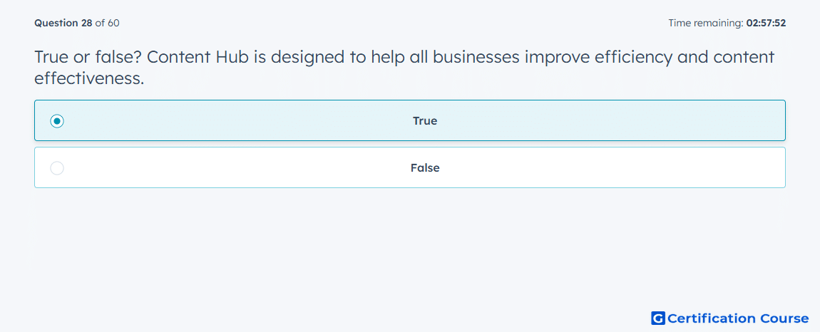 True or false? Content Hub is designed to help all businesse