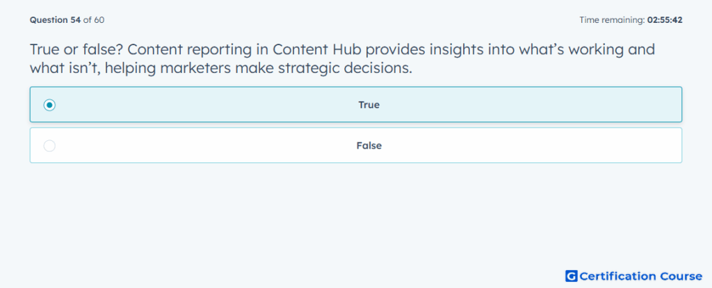 True or false? Content reporting in Content Hub provides ins