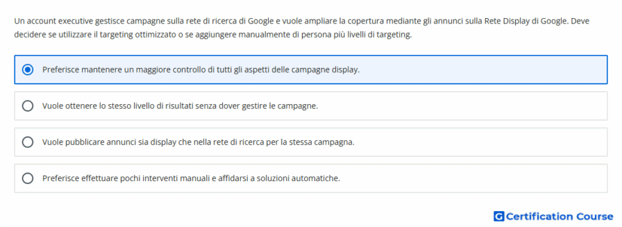 Certificazione su Google Ads per Rete Display - G Certification Course