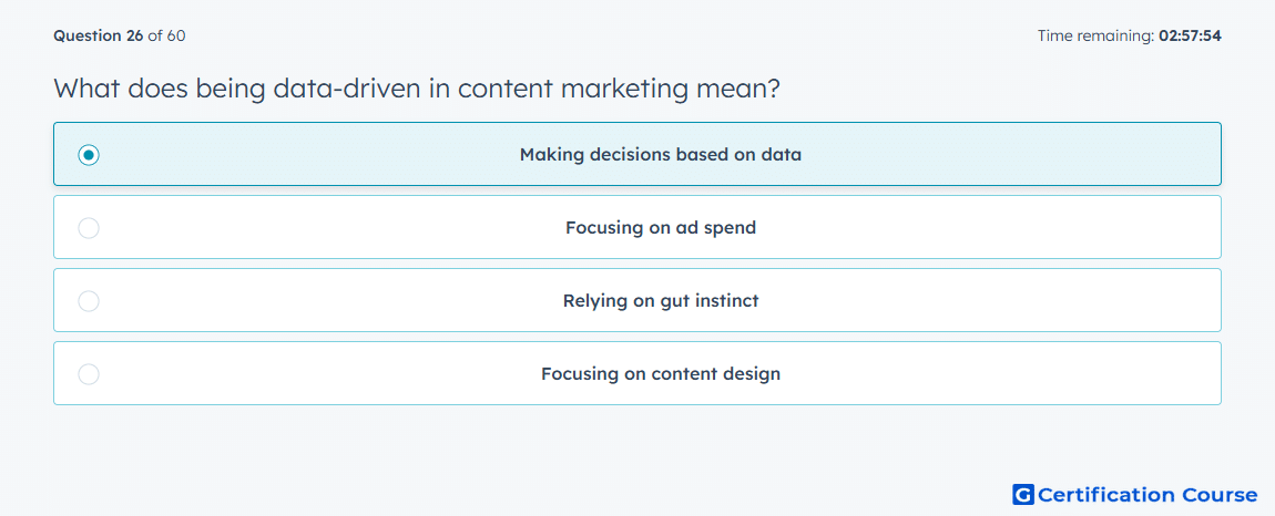 What does being data-driven in content marketing mean?