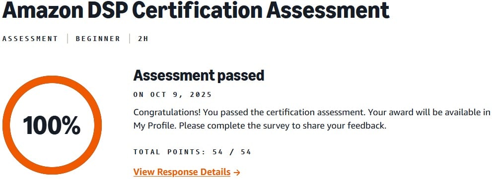 Amazon DSP Certification Assessment Answers 2025 (Updated)