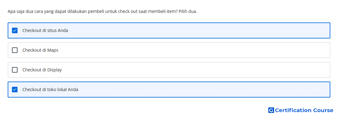 Apa saja dua cara yang dapat dilakukan pembeli untuk check o