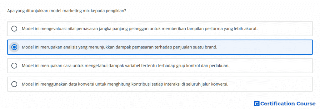 Apa yang ditunjukkan model marketing mix kepada pengiklan?