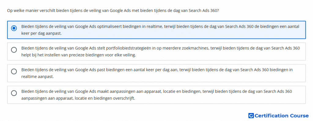 Op welke manier verschilt bieden tijdens de veiling van Goog