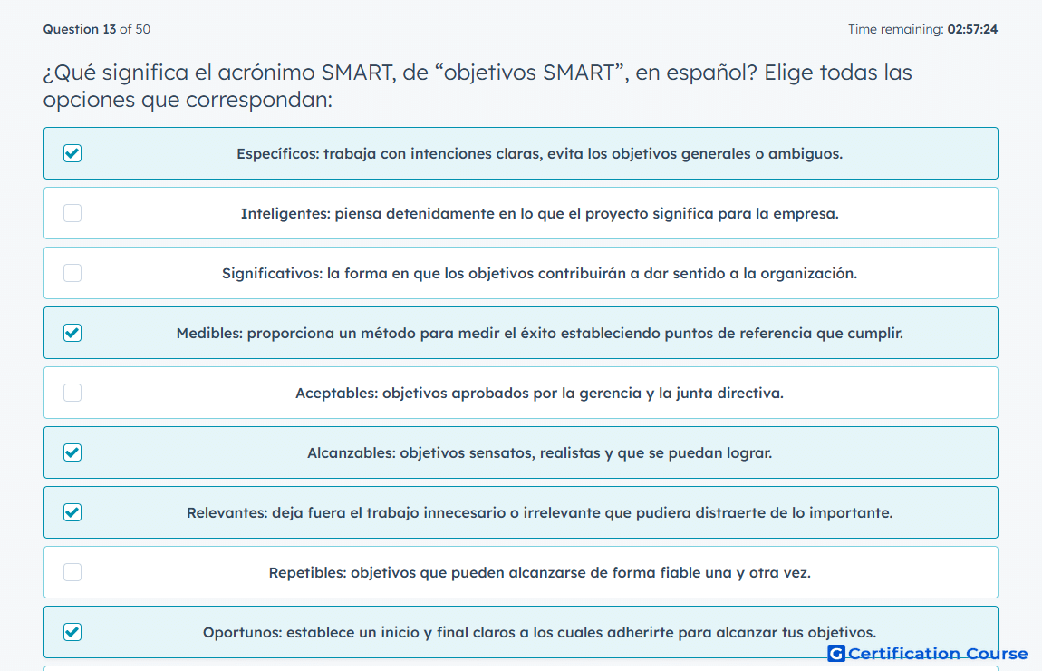 ¿Qué significa el acrónimo SMART, de “objetivos SMART”, en e
