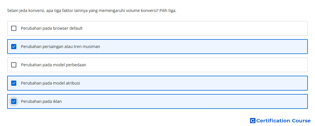 Selain jeda konversi, apa tiga faktor lainnya yang memengaru
