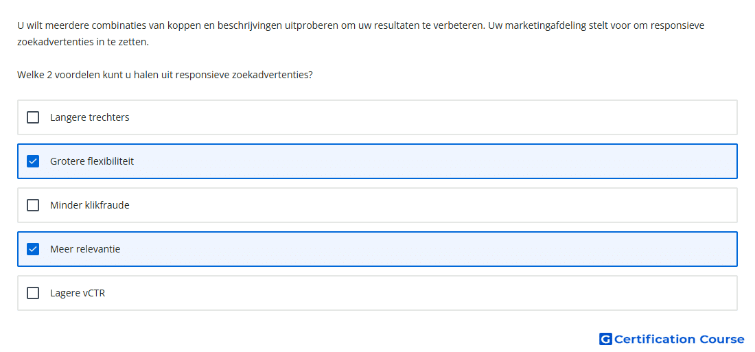 U wilt meerdere combinaties van koppen en beschrijvingen uit