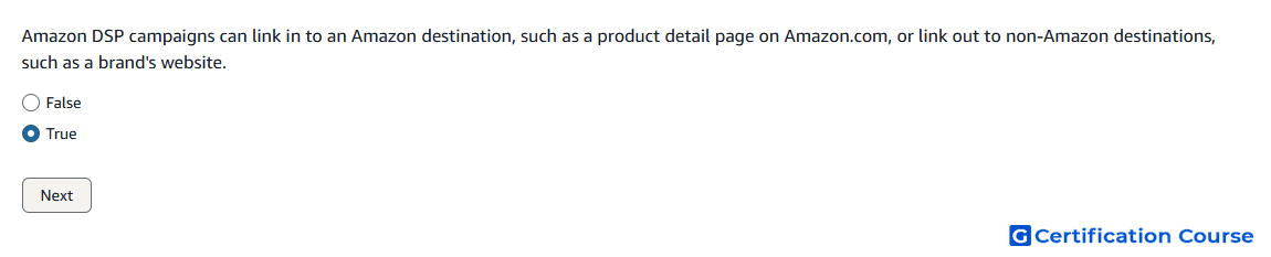 Amazon DSP campaigns can link in to an Amazon destination, s