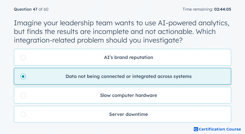 Imagine your leadership team wants to use AI-powered analyti