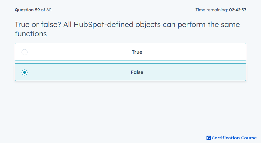True or false? All HubSpot-defined objects can perform the s
