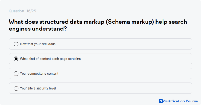 What does structured data markup (Schema markup) help search