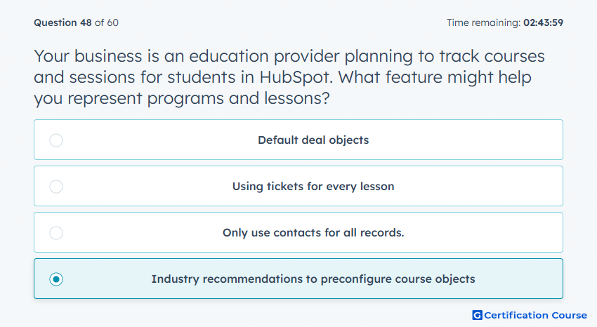 Your business is an education provider planning to track cou