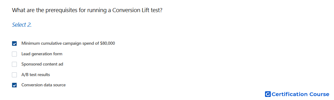 What are the prerequisites for running a Conversion Lift tes